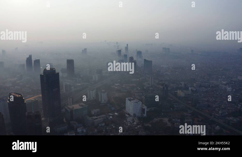 Jakarta skyline air pollution above Stock Videos & Footage - HD and 4K ...