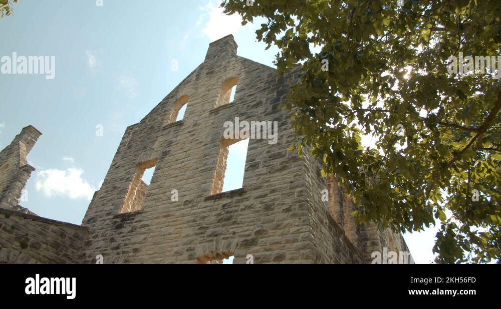 Lake of the Ozarks Castle, Ha Ha Tonka Ruins Exterior 4K Stock Video ...