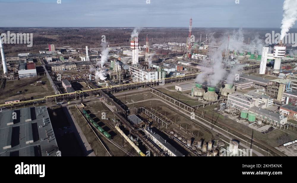 Chemistry Factory in Lithunia, Achema in Jonava City Stock Video ...