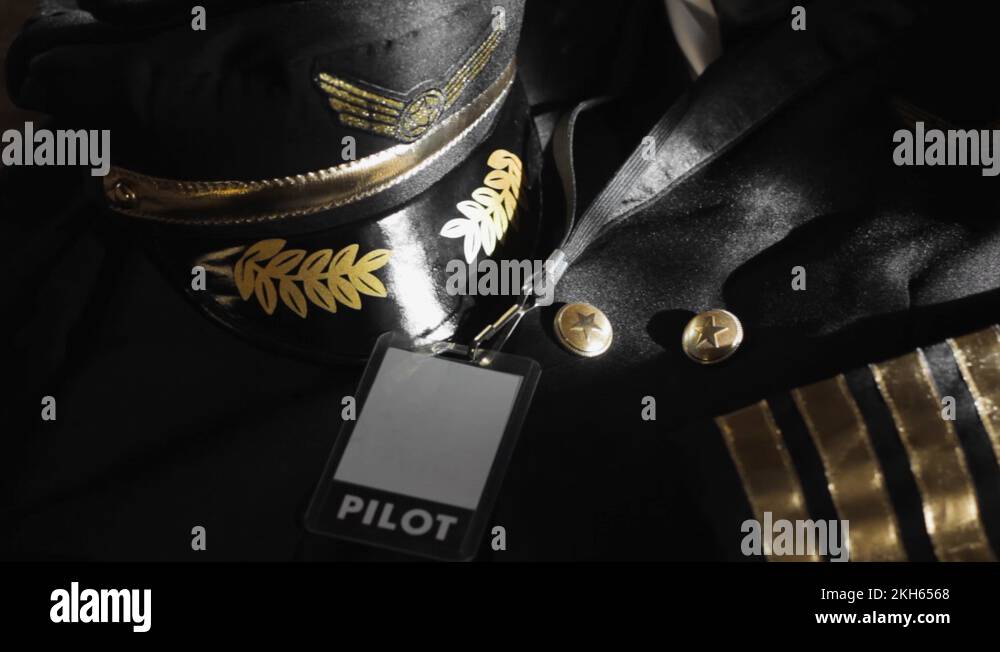 pilot uniform profession airline crew aviator professional Stock Video ...