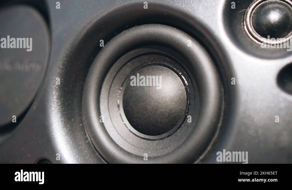 Vibration sound speaker close-up. Cool sound waves. low frequency Stock ...