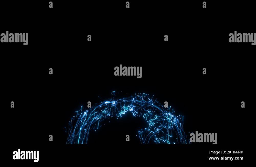 blue abstract digital tunnel funnel artificial intelligence neural ...