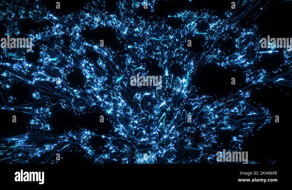 blue abstract digital tunnel funnel artificial intelligence neural ...