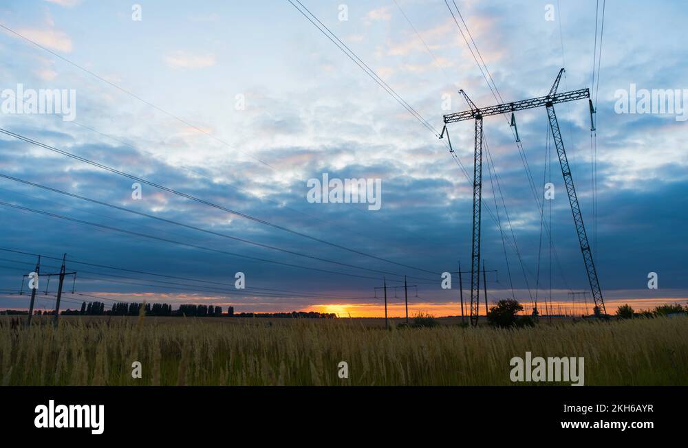 High electricity pylons and power lines Stock Videos & Footage - HD and ...