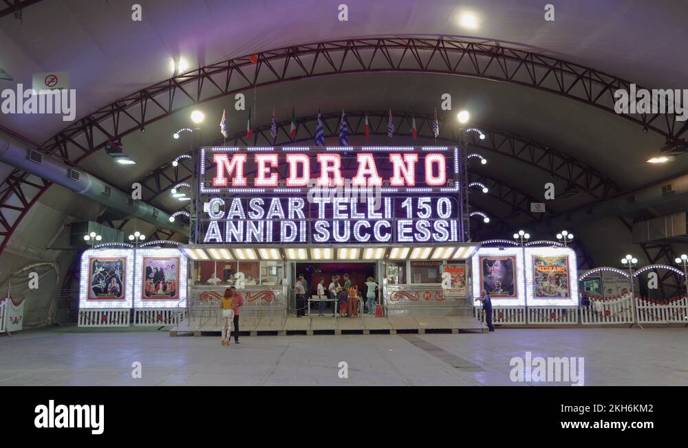 Circo Medrano entrance with ticket booth Stock Video Footage - Alamy