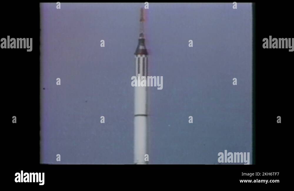 1990s: Rocket launches. Astronaut in spacecraft. Earth. Capsule ...