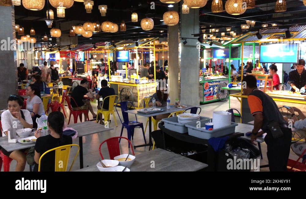 people at Mixt Chatuchak mall food court, Bangkok Stock Video Footage ...