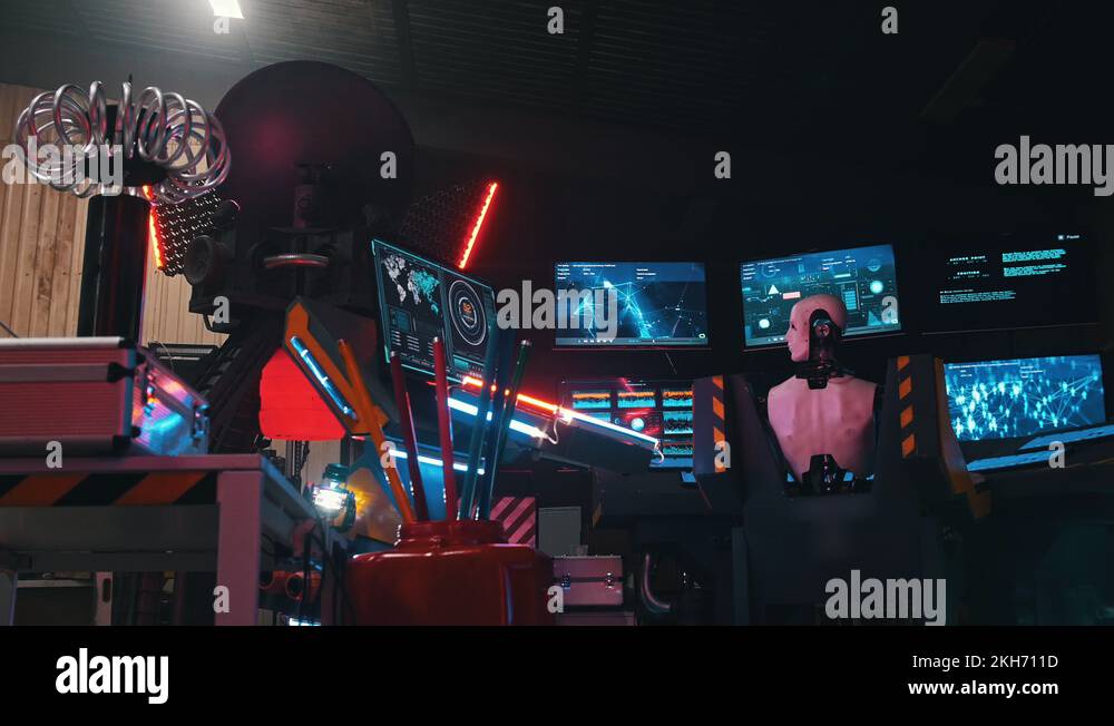 RUSSIA, KAZAN 10-09-2019: Secret Alien Research Lab - A Robot Controls ...