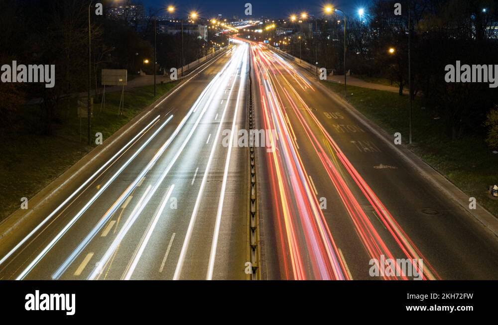 Speed lines on the street in Warsaw Stock Video Footage - Alamy