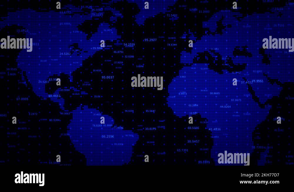 4k business digital data wall with world map,Financial figures,Global ...