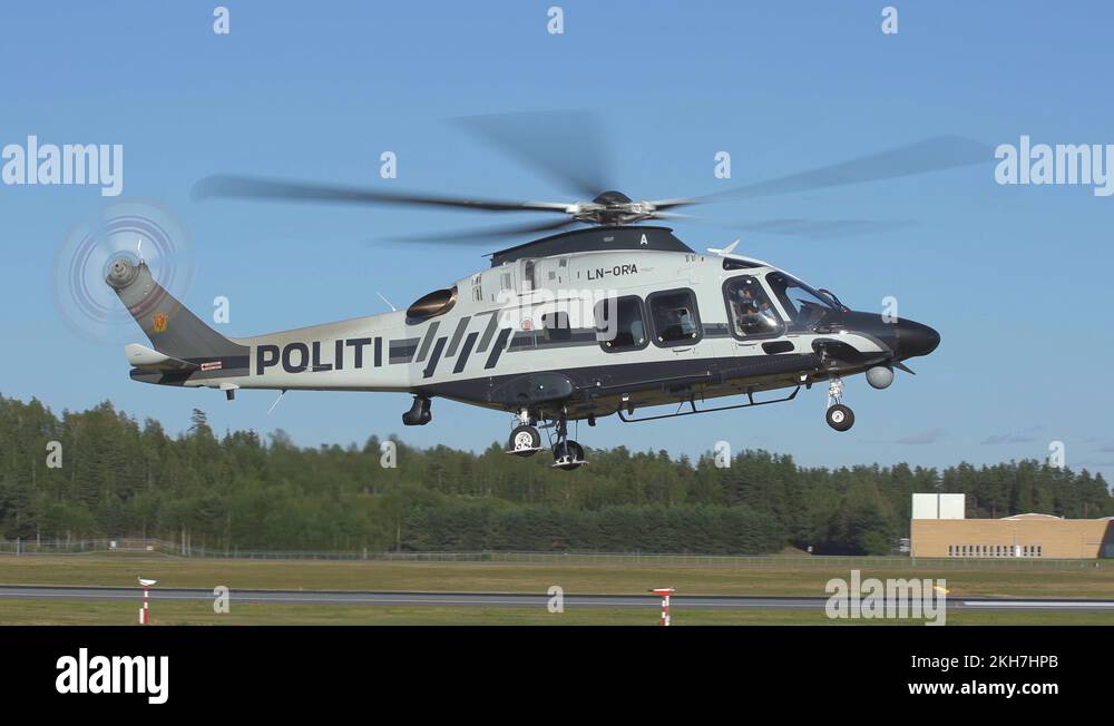 norwegian police helicopter leonardo helicopters aw169 side view slow ...