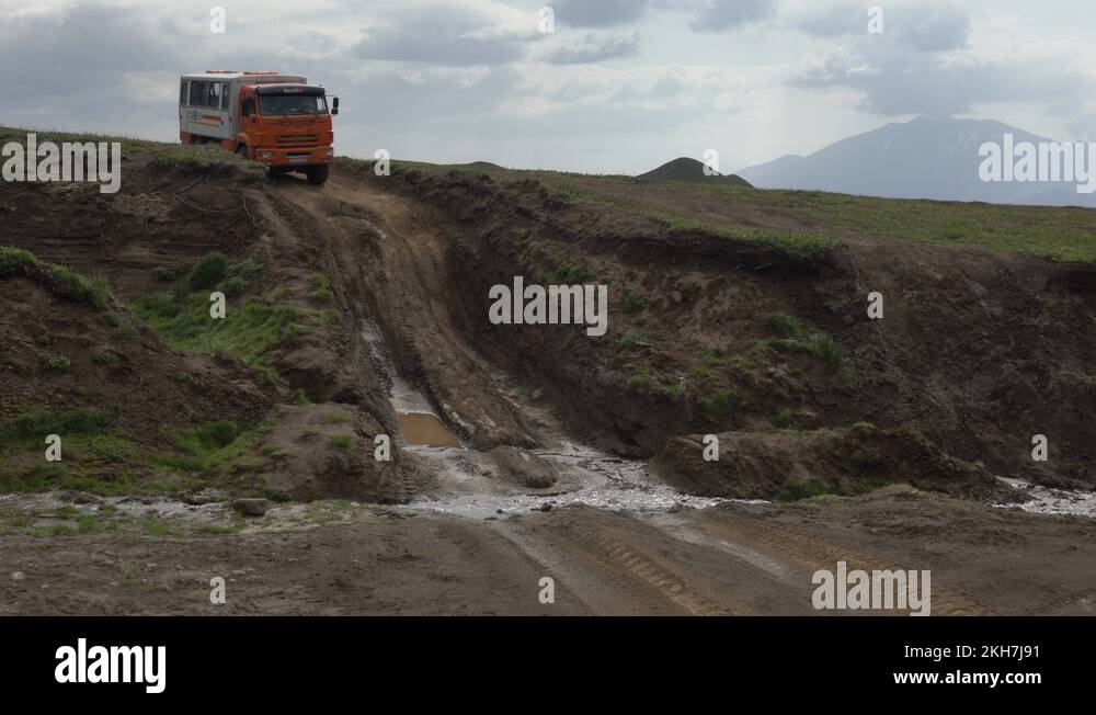 KamAZ - Russian off-road extreme expedition truck driving on muddy ...