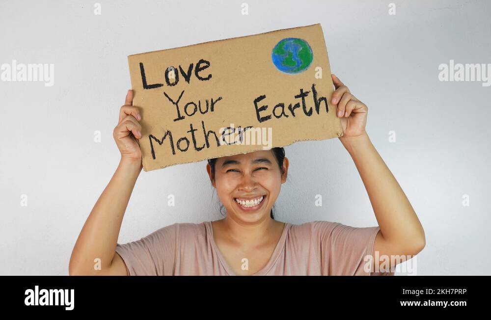 "Love your Mother Earth"demonstration due to climate change by plastic ...
