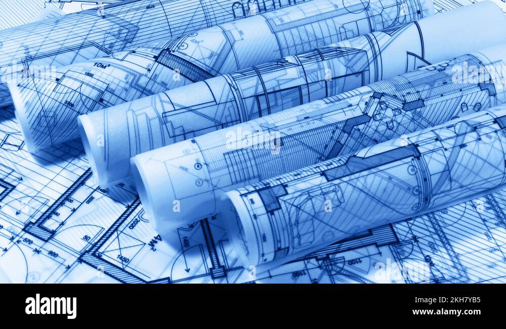 Architectural plan of a modern house - Blueprints Stock Video Footage ...