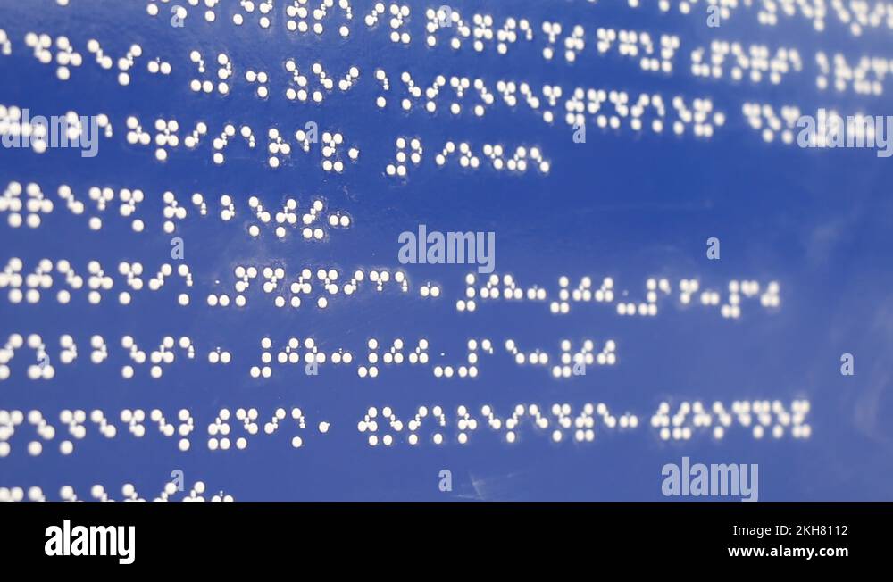 Blind man reading Braille font with hand Stock Video Footage - Alamy