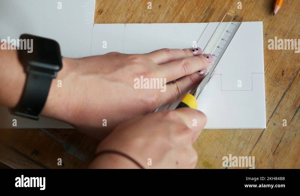 Creating a paper layout of the house Stock Video Footage - Alamy