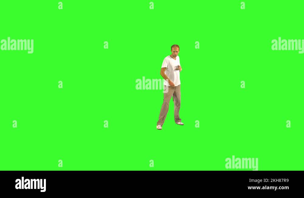 Karate master man fights at green screen slow motion shot Stock Video ...