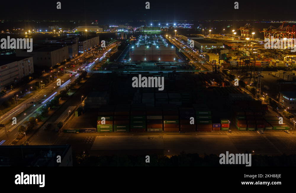 Freight container terminal Stock Videos & Footage - HD and 4K Video ...