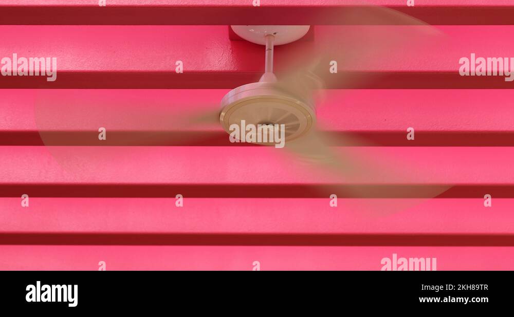 Ventilator fan with pink bright background color patterns, venting air ...