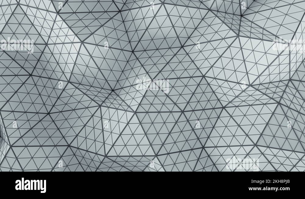 White distorted low poly shape loopable 3D render animation 4k UHD ...