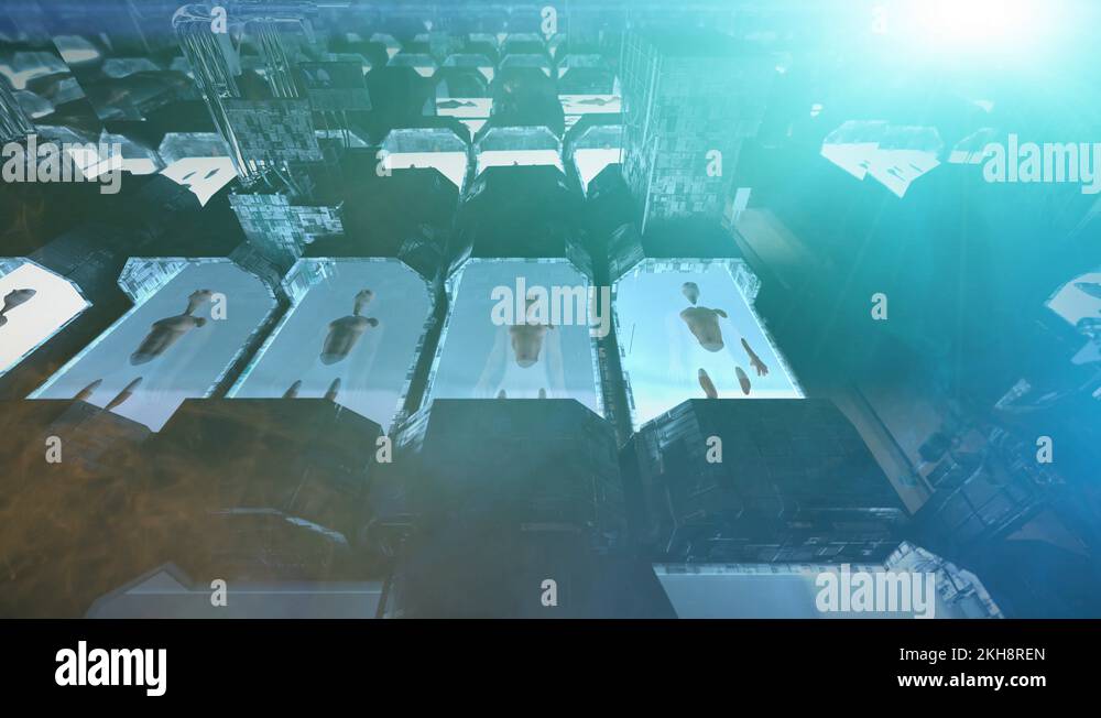 human cloning concept, sci Fi lab, render 3D Stock Video Footage - Alamy