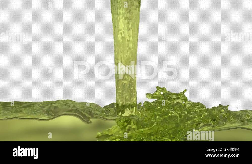 Animated pouring and splashing realistic diesel fuel - one inflow Stock ...