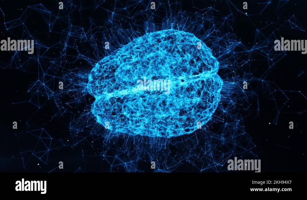 rotating Digital Brain Ai Artificial Intelligence Deep Data Machine Learning 4k Stock Video ...