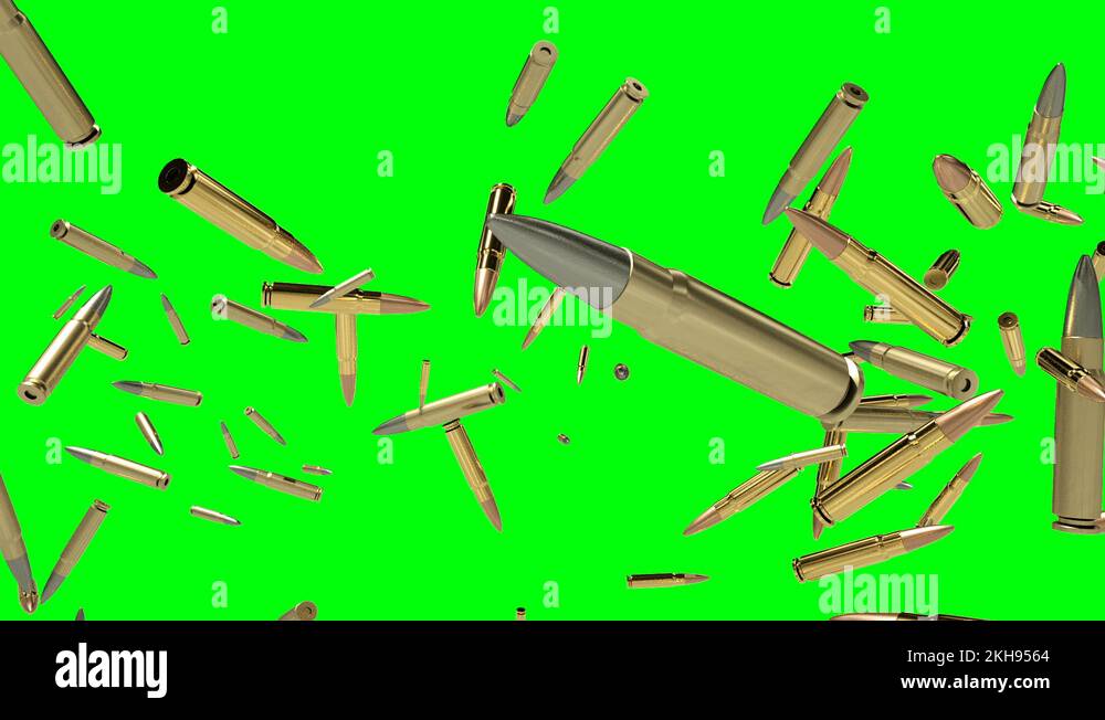 Sniper bullets flying in slow motion against Green Screen Stock Video Footage - Alamy