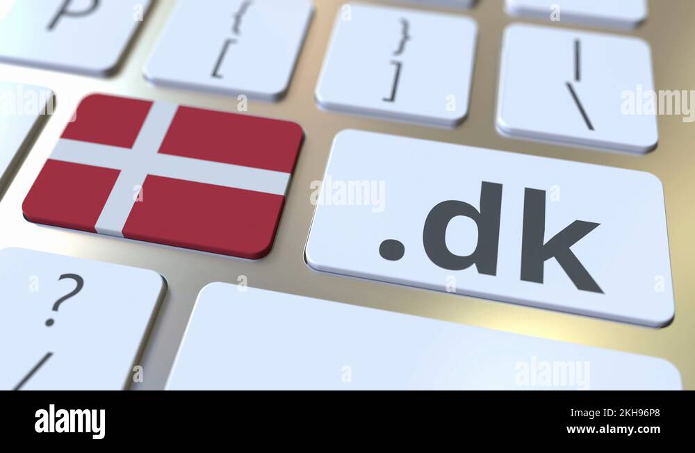 Danish domain .dk and flag of Denmark on the buttons on the computer keyboard Stock Video ...