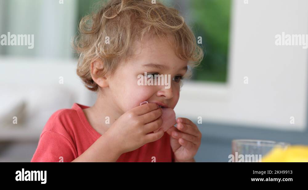 Toddler child kid eating ham Stock Videos & Footage - HD and 4K Video ...
