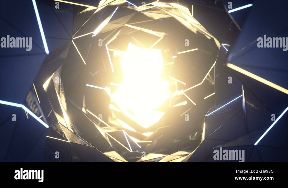Glossy portal with illuminating edges 3D render seamless loop animation ...