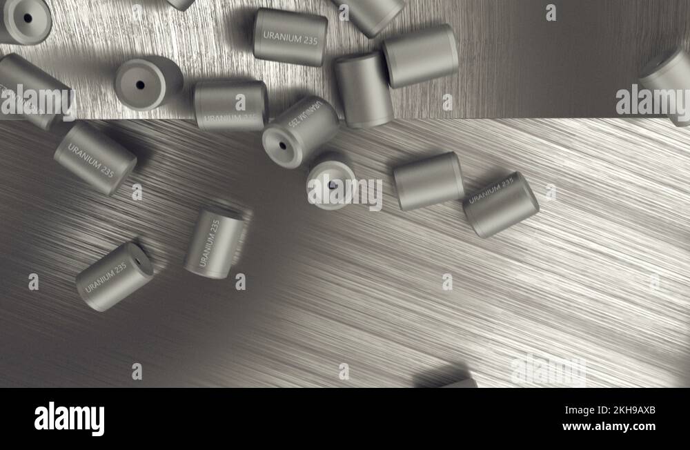 Uranium oxide fuel pellet production. Atomic reactor. Uranium 235 Stock ...