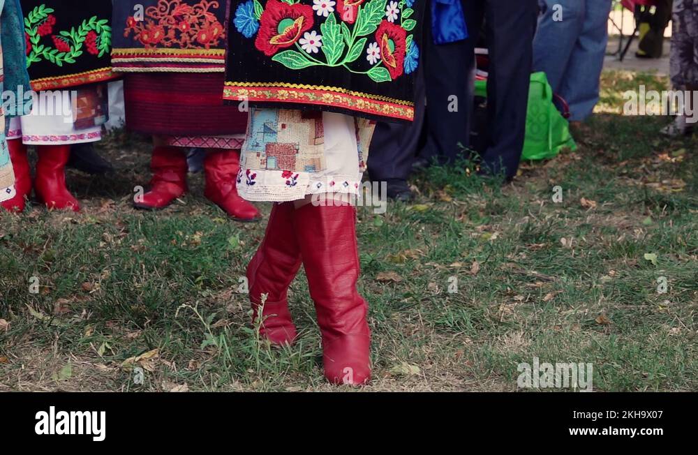 People Dressed in Traditional Cossack Costumes on Traditional Town Fair ...