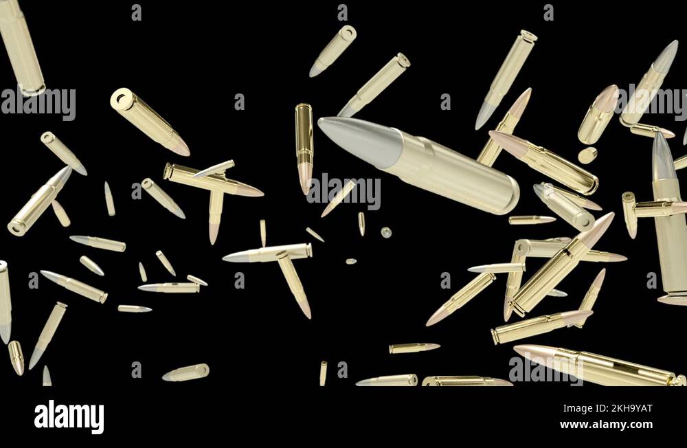 Sniper bullets flying in slow motion Alpha Channel Stock Video Footage ...