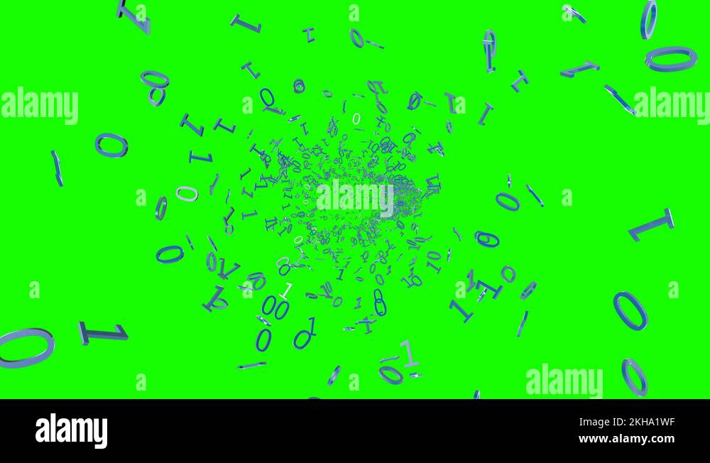 Binary Numbers flying towards the screen Green Screen Chromakey Stock ...