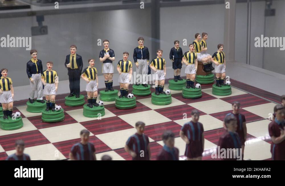 Football team chessmen collection of chess set Stock Video Footage - Alamy