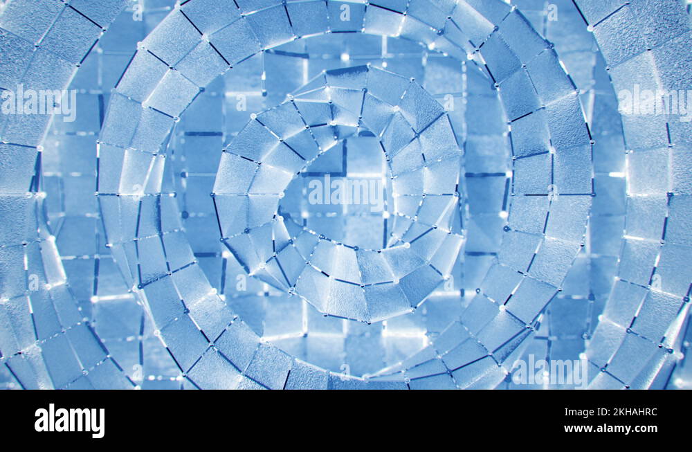 Blue shiny shapes with neon lights seamless loop 3D render animation Stock Video Footage - Alamy