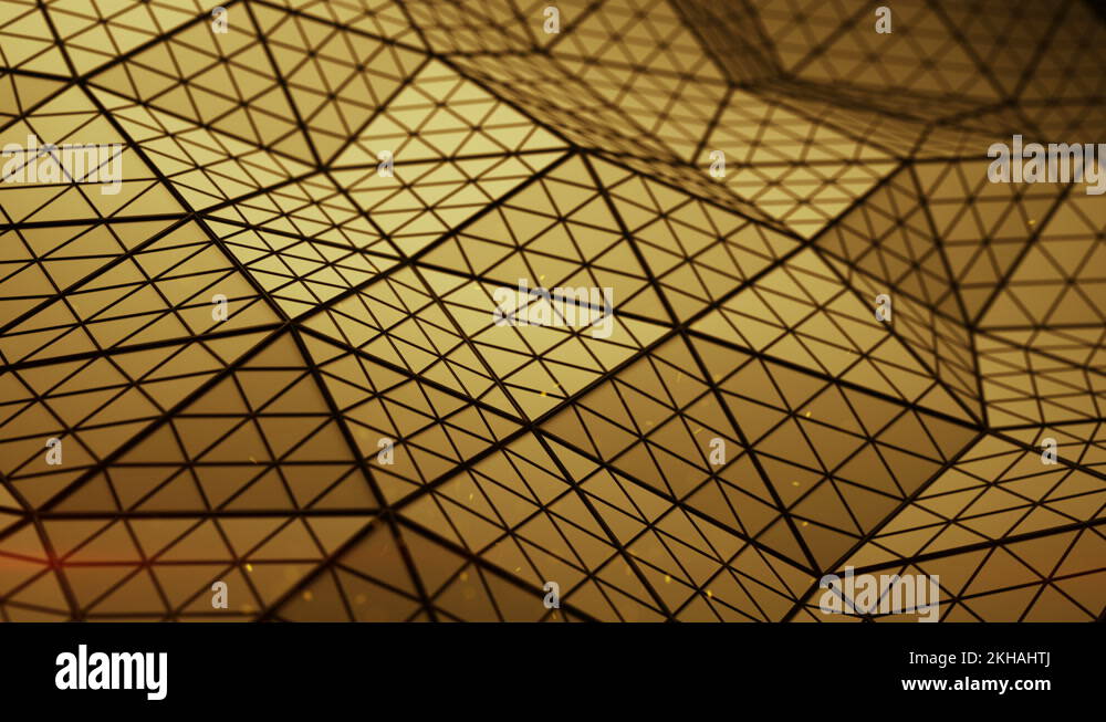 Orange shape with subdivided polygons loopable 3D render 4k UHD ...