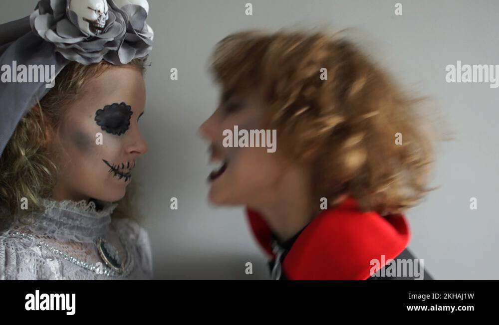 Boy face paint vampire halloween costume Stock Videos & Footage - HD ...