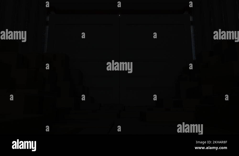 Cargo Shipping Container Opening Doors Slow Motion. Inside View with a ...