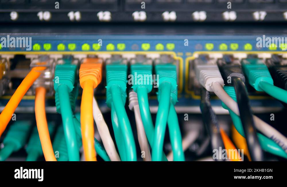 Computer, server wires at modern data servers, server room Stock Video ...