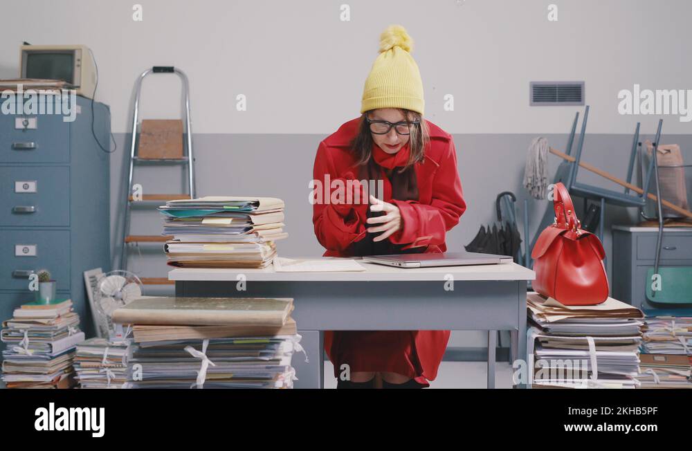 Woman freezing office Stock Videos & Footage - HD and 4K Video Clips ...