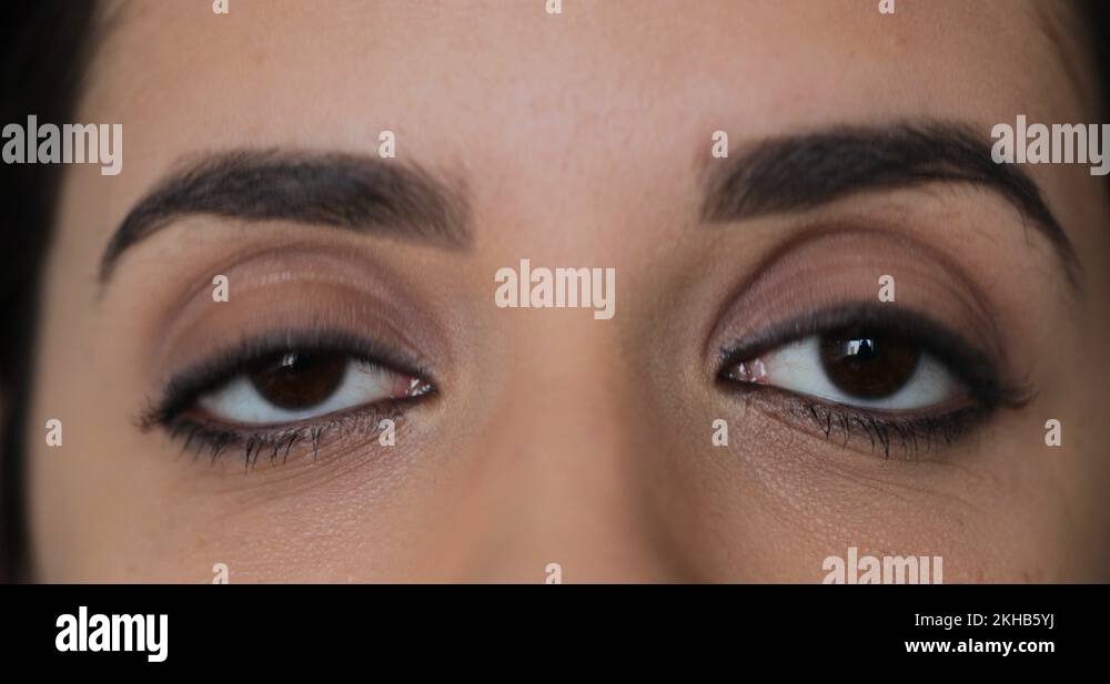 Girl opening eyes wide open with shock emotion,blinking Stock Video ...