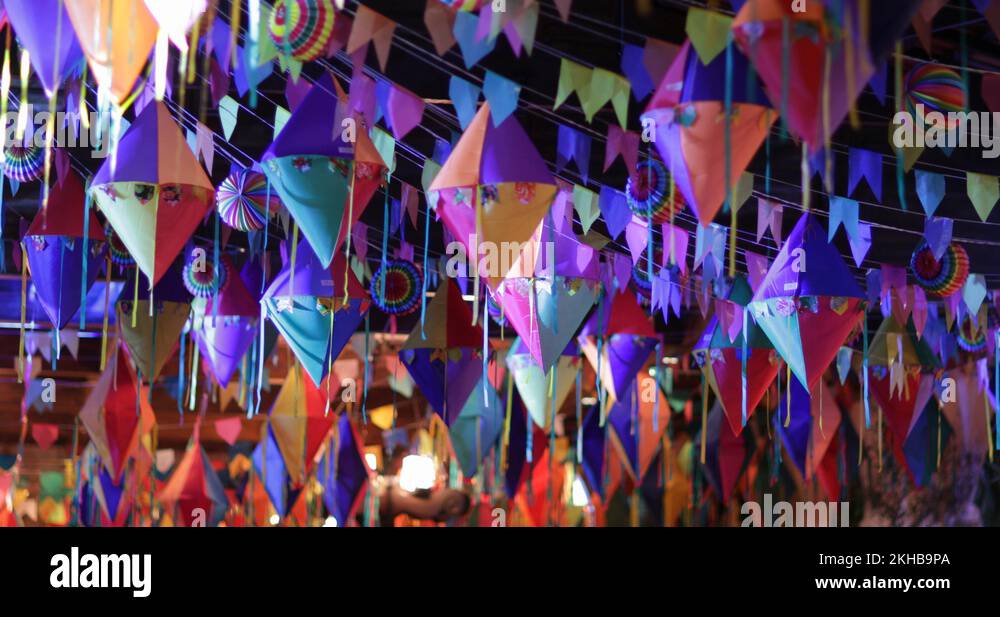 Festa Junina, Party colourful decoration in typical traditional Festa ...