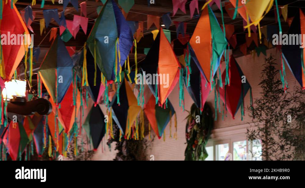 Festa Junina, Party colourful decoration in typical traditional Festa ...