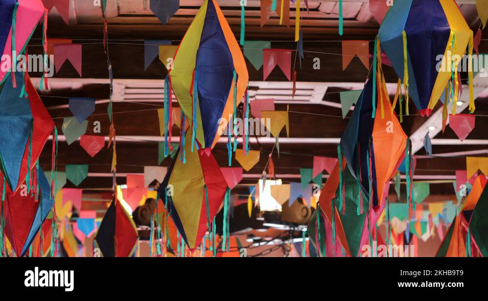 Festa Junina, Party colourful decoration in typical traditional Festa ...