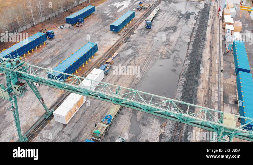 Shipping container area at a port Stock Videos & Footage - HD and 4K ...