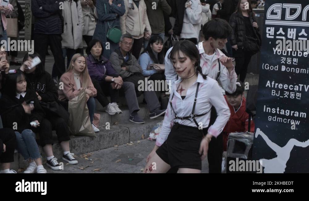 South Korea, Hongdae - Korean dancers busking in Hongdae Stock Video ...
