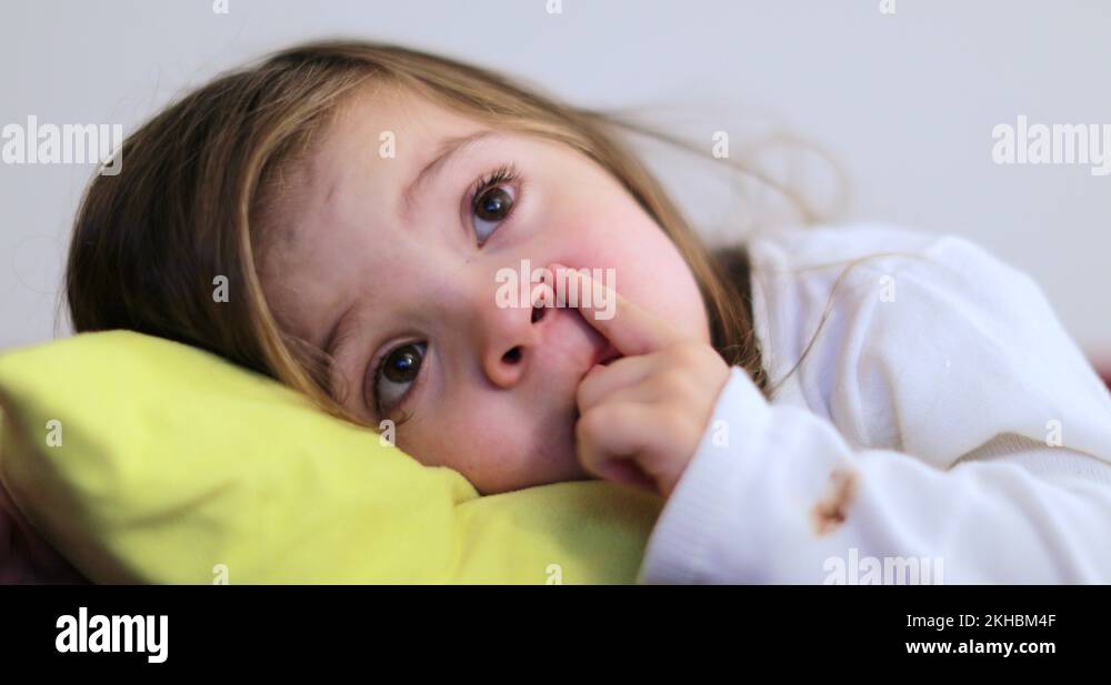 Little girl watching TV. child hypnotized by screen Stock Video Footage ...