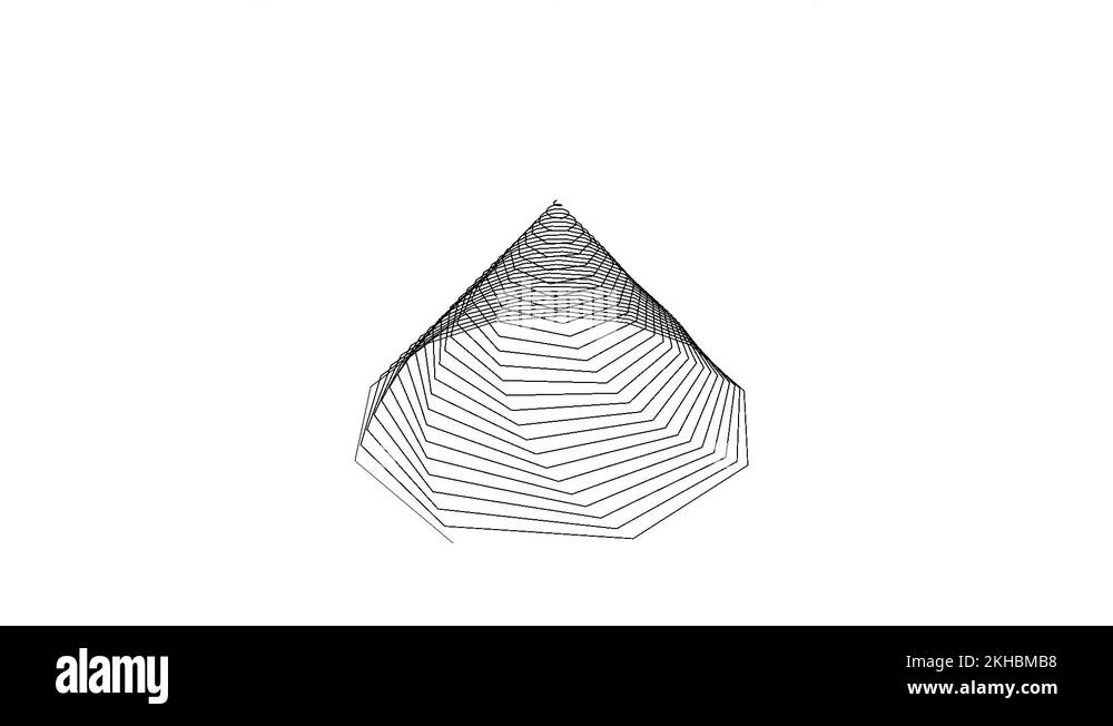 Cone of Simple Lines Spinning and Shrinking Growing Stock Video Footage ...
